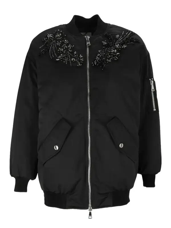 Ermanno Scervino Bead-embellished Bomber Jacket - Black