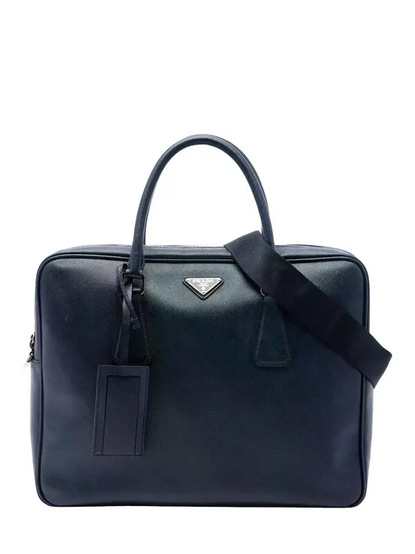 Prada 2013-2026 Saffiano Business Bag - Blue