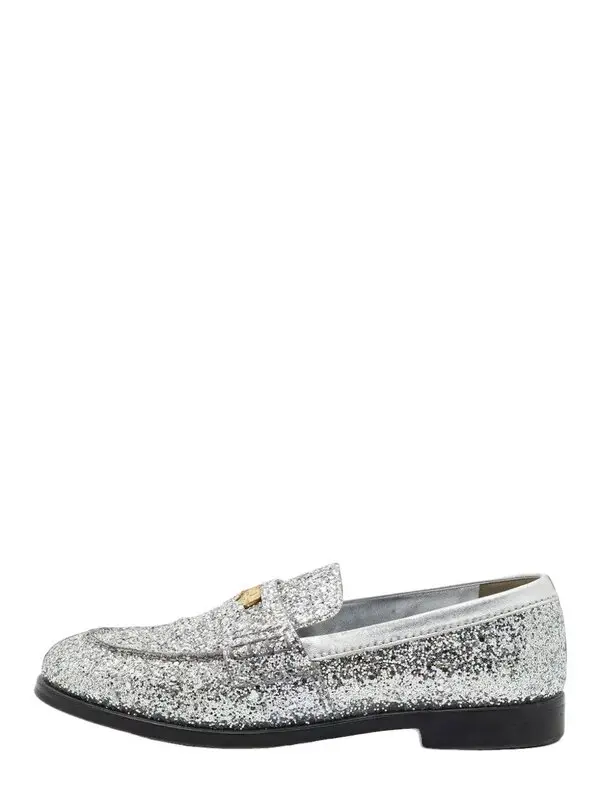 Miu Miu Sequin Slip-on Loafers - Silver