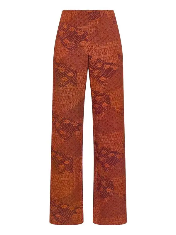 Malìparmi Mosaic Kimono Patchwork-print Trousers - Orange
