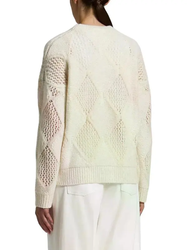 Peserico Diamond-knit Sequin-embellished Sweater - Neutrals