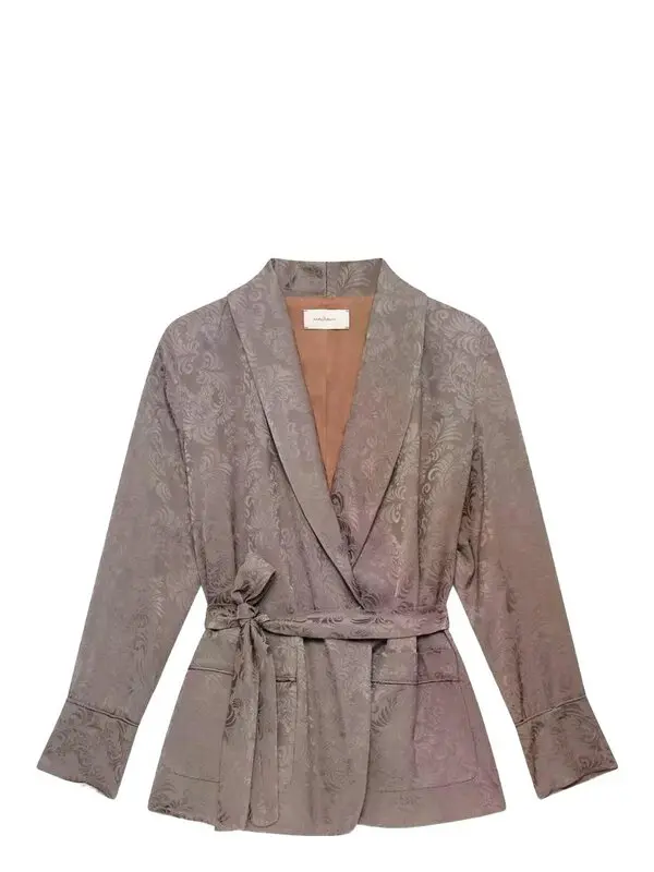 Malìparmi Damask-jacquard Wrap Blazer - Grey