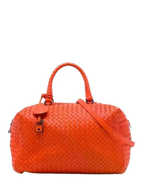 Bottega Veneta 2012-2026 Nappa Intrecciato Satchel - Orange