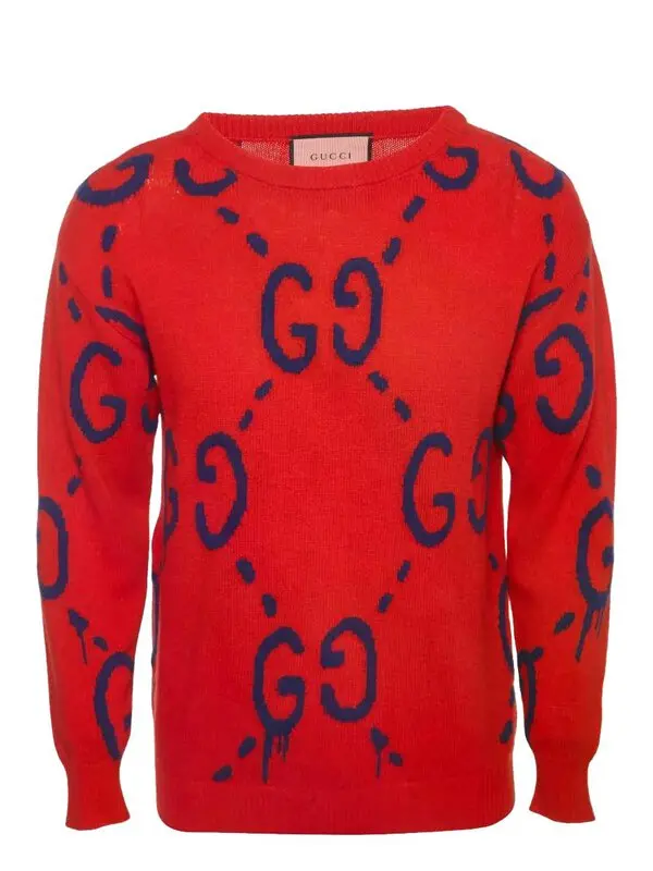 Gucci Gg-monogram Sweater - Red