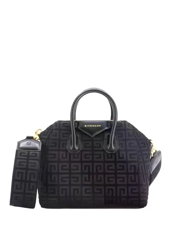 Givenchy Antigona Bag 4g Embroidered Canvas Mini Crossbody Bag - Black