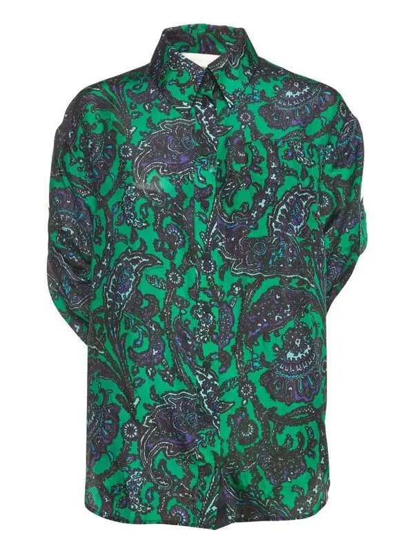 Zimmermann Tiggy Paisley-print Shirt - Green