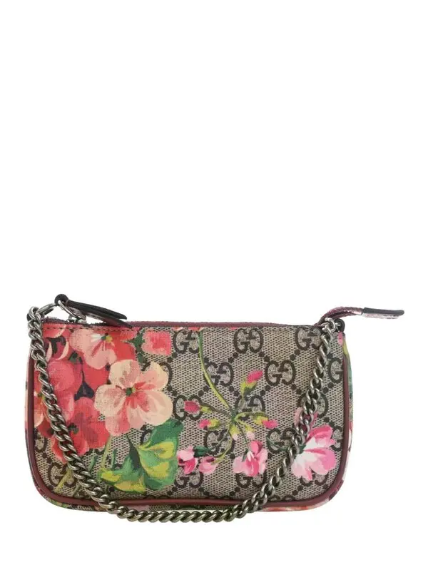 Gucci 2016-2026 Mini Gg Supreme Blooms Chain Pochette Handbag - Multicolour