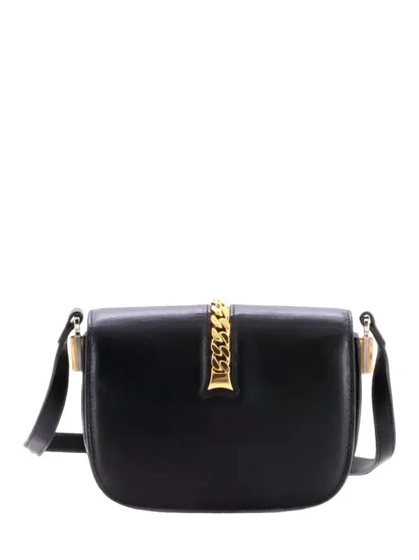 Gucci Sylvie 1969 Shoulder Bag Leather Mini Crossbody Bag - Black