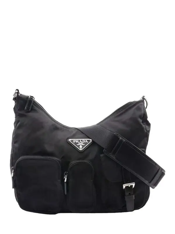 Prada 2000s Triangle-logo Cross Body Bag - Black