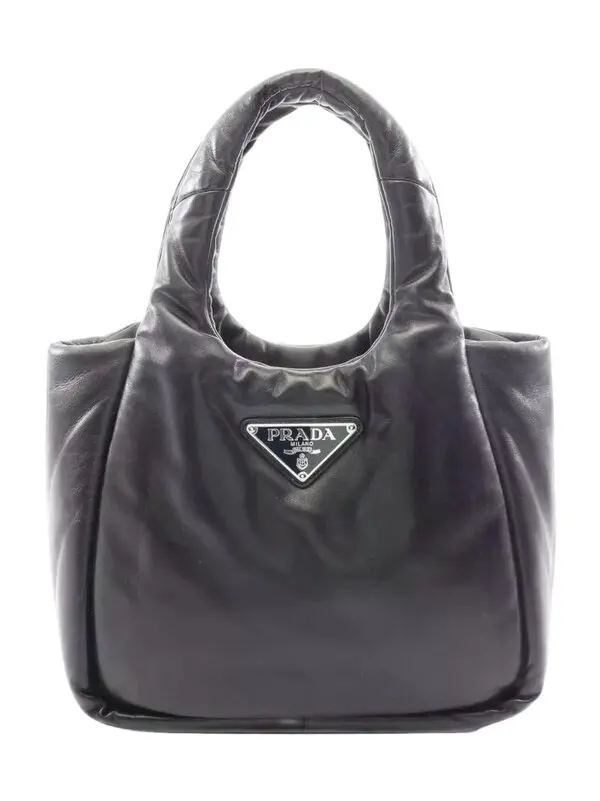 Prada 2010s Small Padded Leather Tote Bag - Black