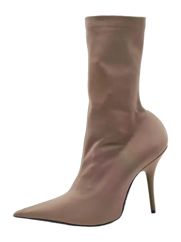 Balenciaga Knife Stretch Ankle Boots - Brown