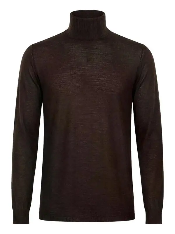 Rick Owens Level Turtle Roll-neck Sweater - Brown