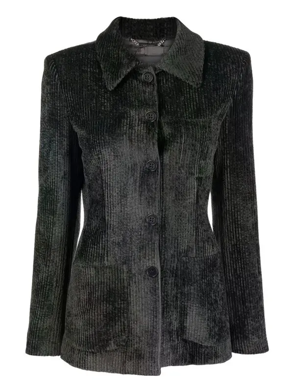 Alberta Ferretti Corduroy Slim-cut Jacket - Grey