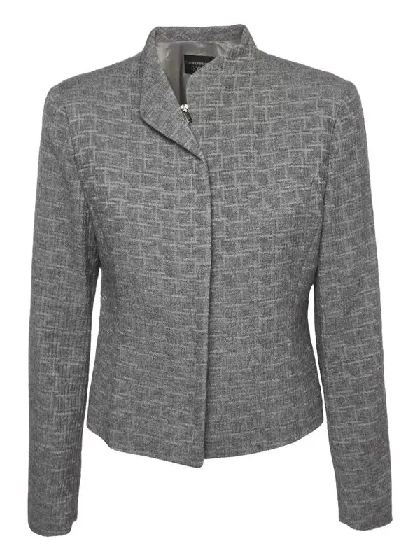 Emporio Armani Textured Zip-up Jacket - Grey