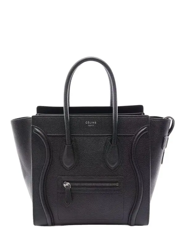 Celine 2010s Micro Luggage Shopper Tote Bag - Black