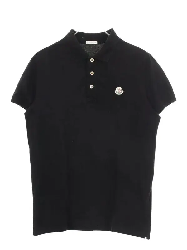 Moncler 2000s Logo-patch Polo Shirt - Black