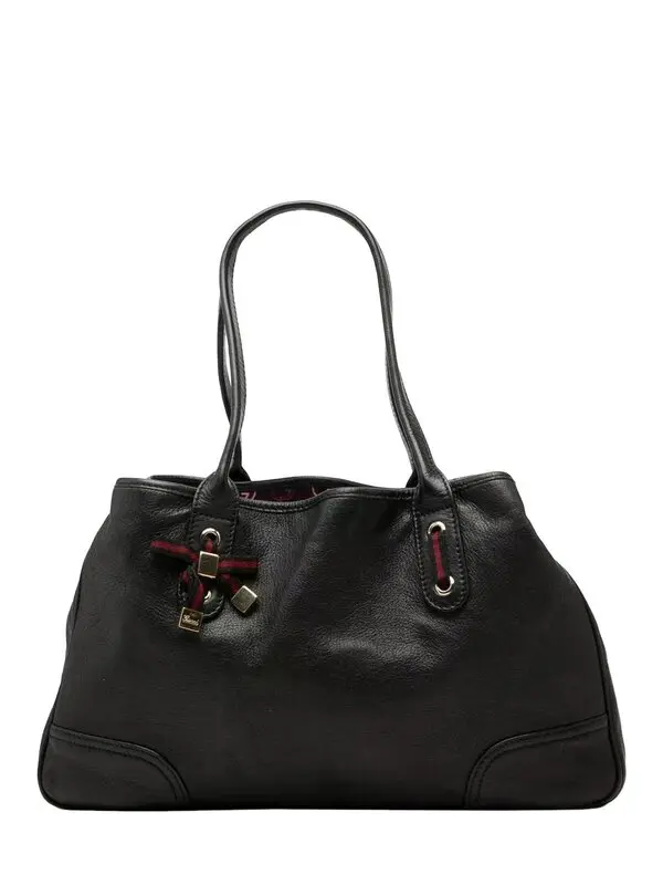 Gucci 2000-2015 Calfskin Web Princy Tote Bag - Black