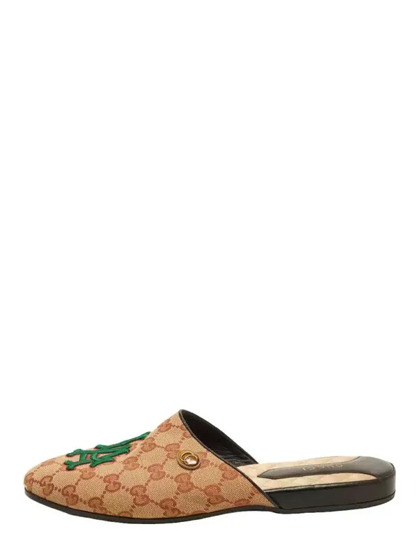 Gucci X Mlb La Dodgers Gg Supreme Mules - Neutrals