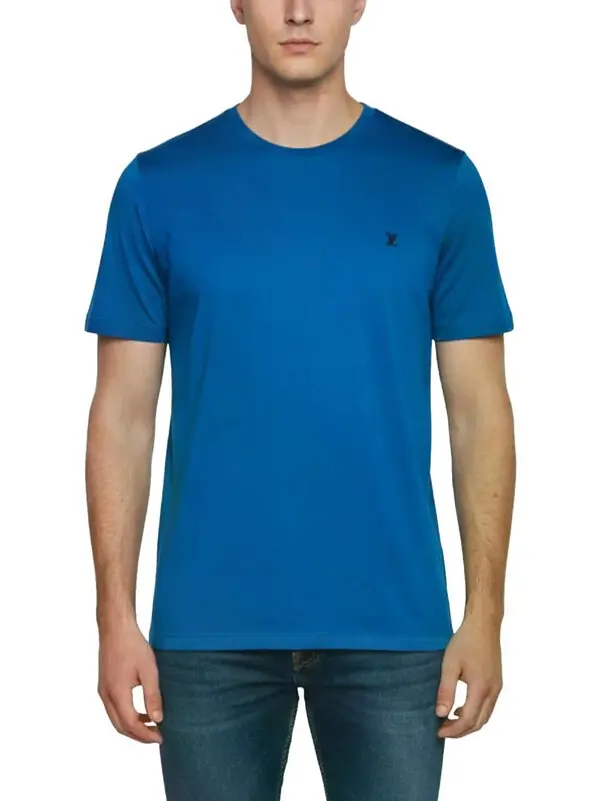 LOUIS VUITTON Logo-embroidered T-shirt - Blue