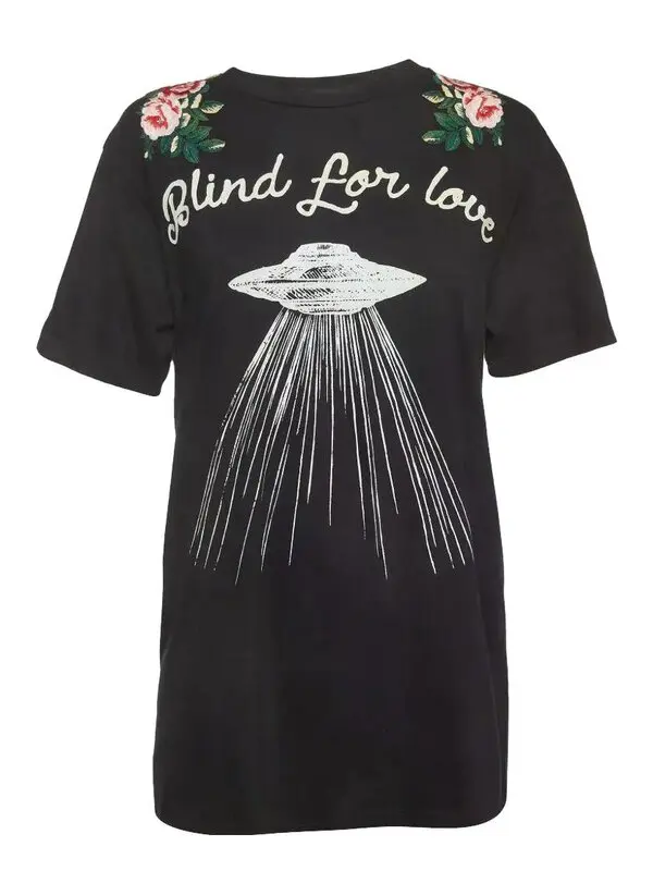 Gucci Printed Embellished T-shirt - Black