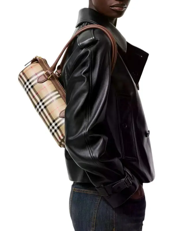 Burberry Mini Check Barrel Bag - Neutrals