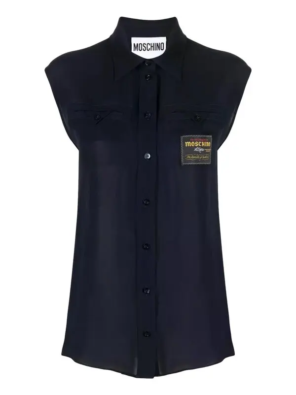 Moschino Sleeveless Silk Shirt - Blue