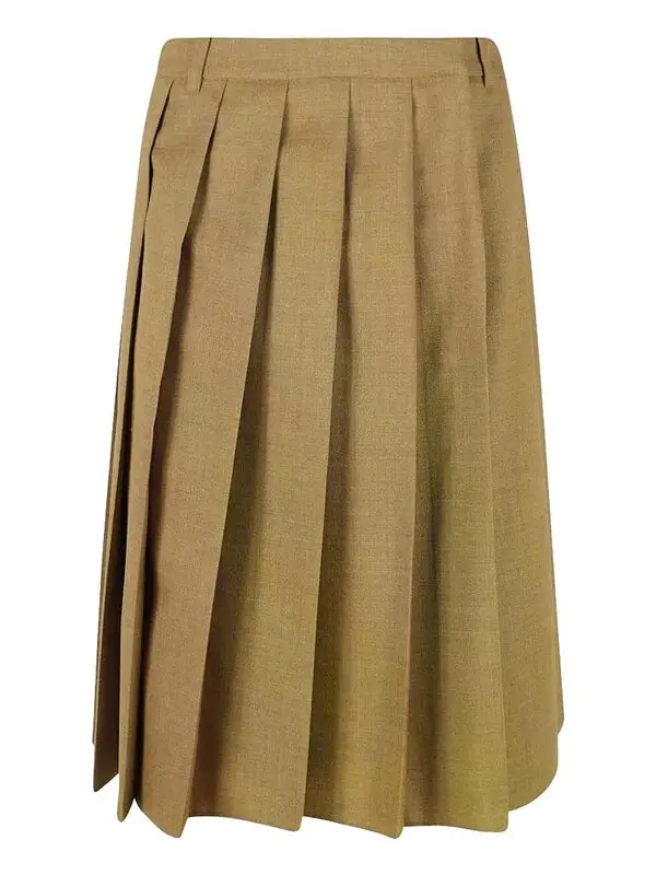 Prada Hopsack Midi-skirt - Neutrals