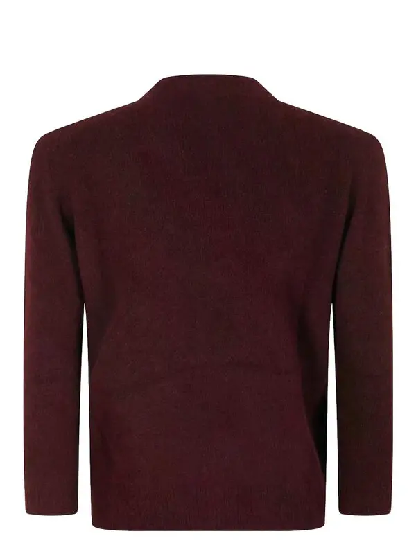 ROBERTO COLLINA Brushed-finish Ribbed-trim Jumper - Red