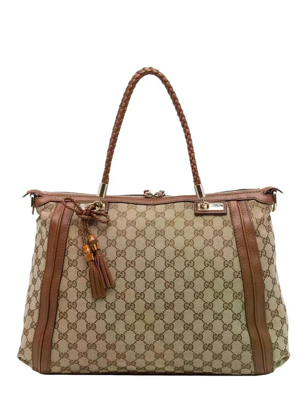 Gucci 2016-2026 Gg Canvas Bella Convertible Tote Satchel - Neutrals