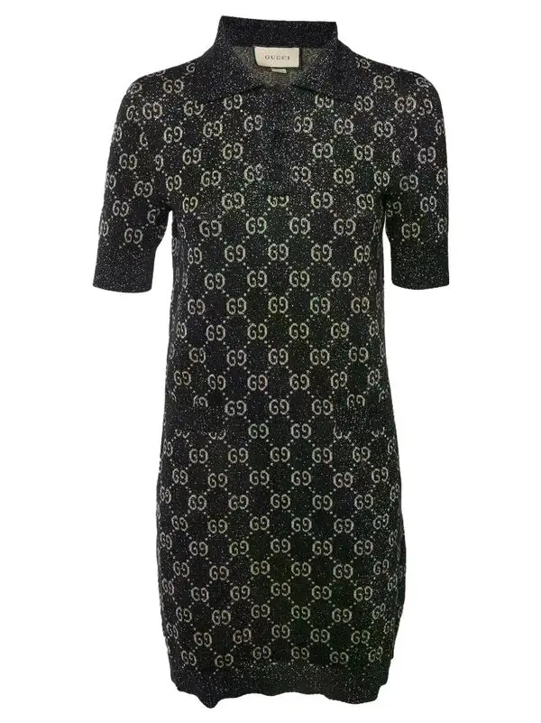 Gucci Gg Jacquard Knit Mini Dress - Black