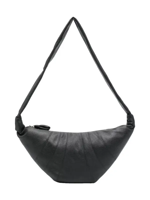 LEMAIRE Medium Croissant Bag In Leather - Black