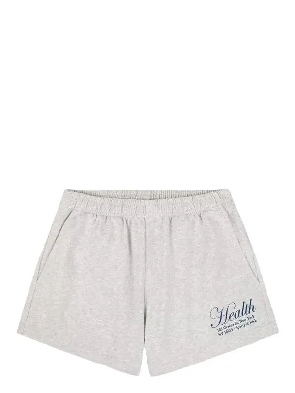 Sporty & Rich Ny Health Disco Elasticated Track Shorts - Grey