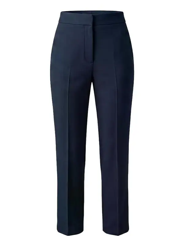 BOSS Straight-fit Pants In Matte Fabric - Blue