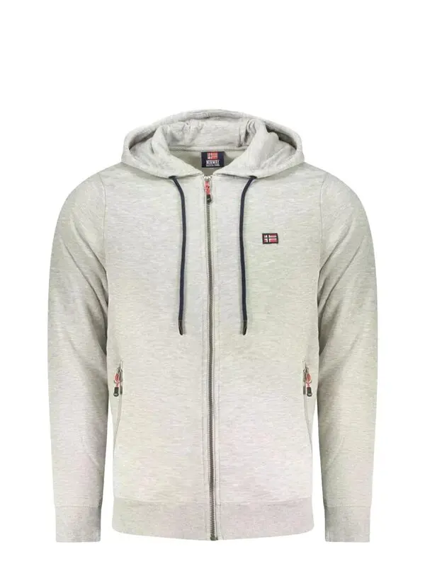 NORWEGIAN RAIN Logo-patch Zip-up Hoodie - Grey