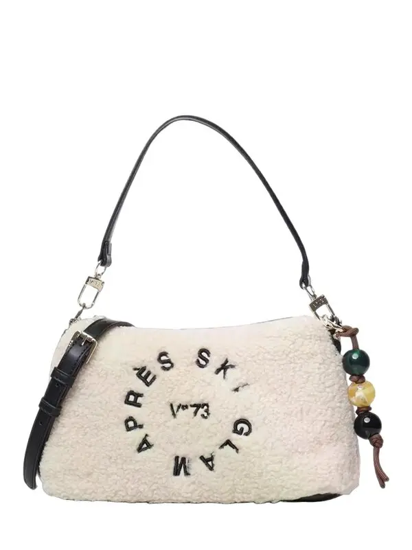 V°73 Embroidered Teddy-effect Tote Bag - Neutrals