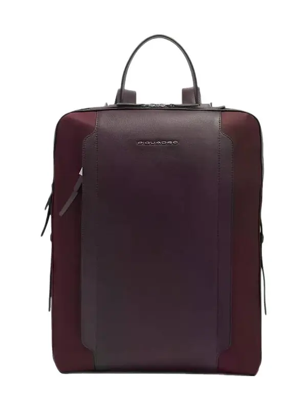 PIQUADRO Rfid-shielded Leather-panelled Backpack - Red