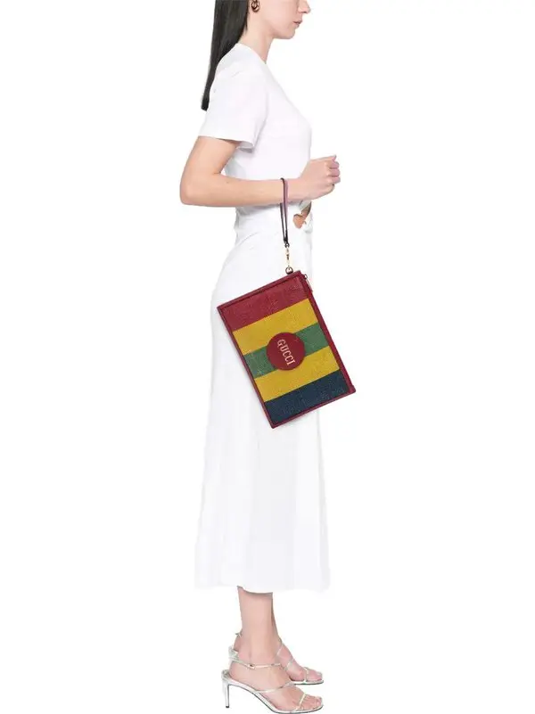 Gucci 2000-2015 Baiadera Canvas Striped Clutch Bag - Multicolour