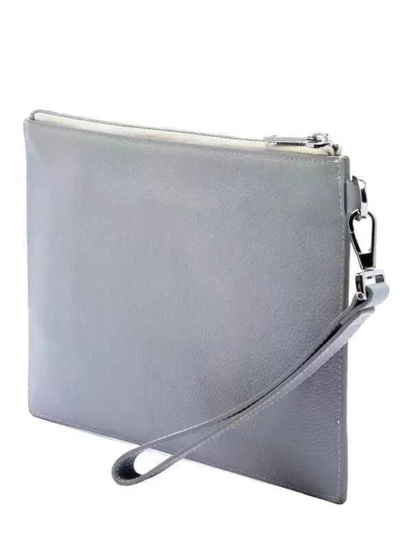 Dior 2022 Grained Calfskin 1947 Signature A5 Pouch Clutch Bag - Grey