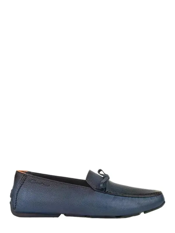 Santoni Bow-detail Round-toe Loafers - Blue