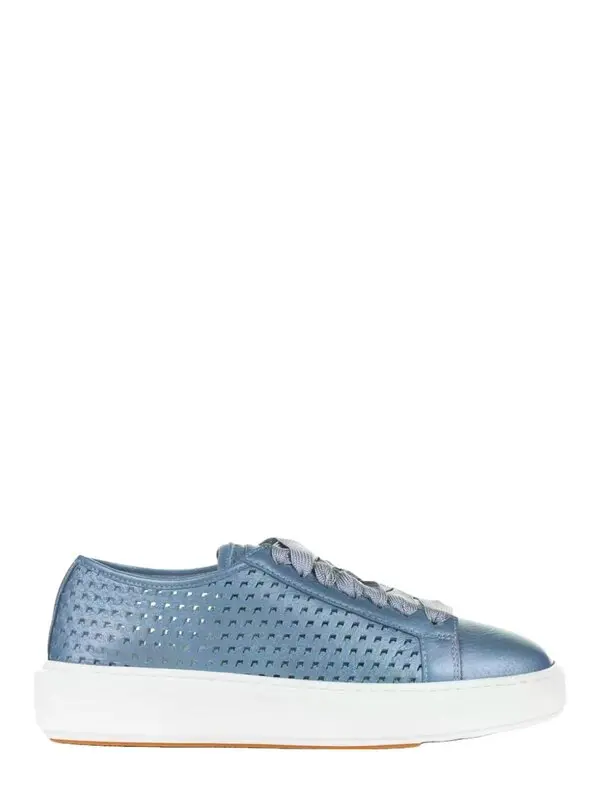 Santoni Perforated-detail Low-top Sneakers - Blue