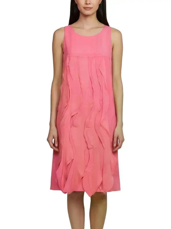 Bottega Veneta Chiffon-appliqué Sleeveless Mini Dress - Pink