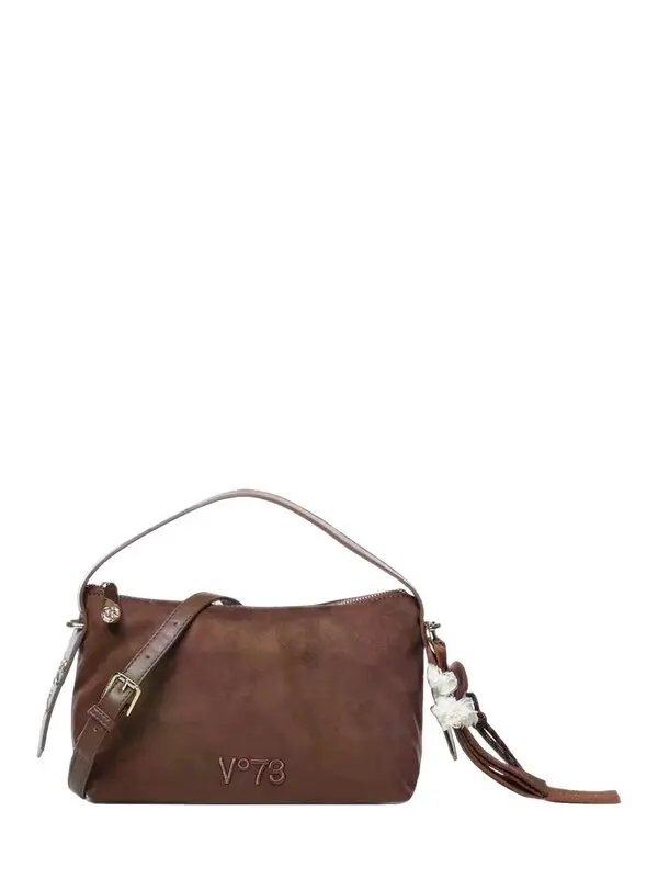 V°73 Danielle Logo-embroidered Fringe-charm Shoulder Bag - Brown