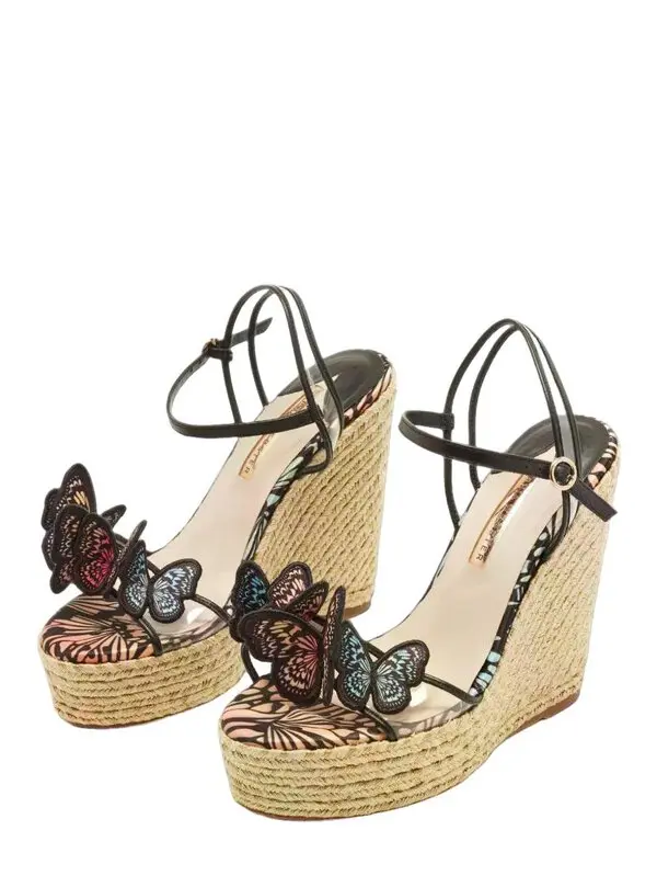 SOPHIA WEBSTER Jade Butterfly Heeled Espadrilles - Black