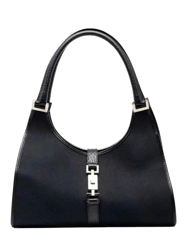 Gucci 1999-2008 Canvas Jackie Bardot Shoulder Bag - Black