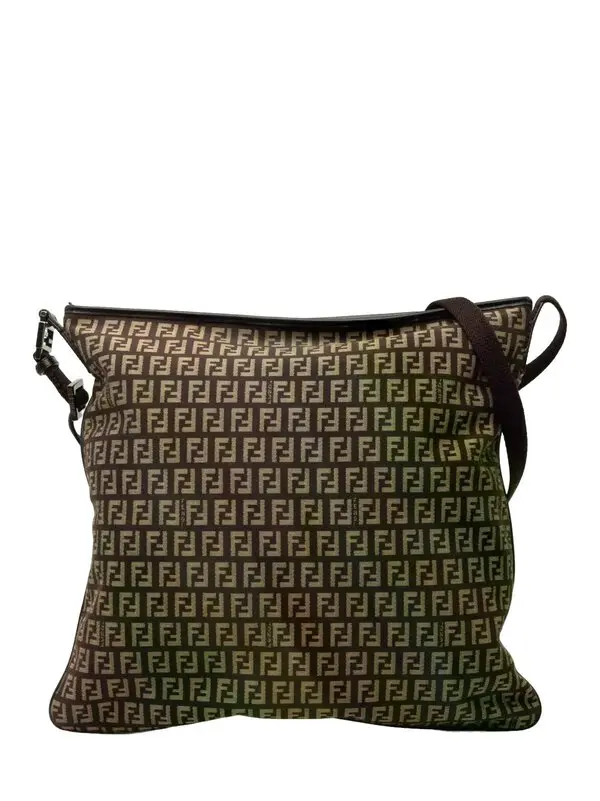 Fendi 2000-2010 Zucchino Canvas Crossbody Bag - Brown