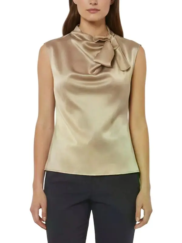 Giorgio Armani Draped Sleeveless Top - Neutrals