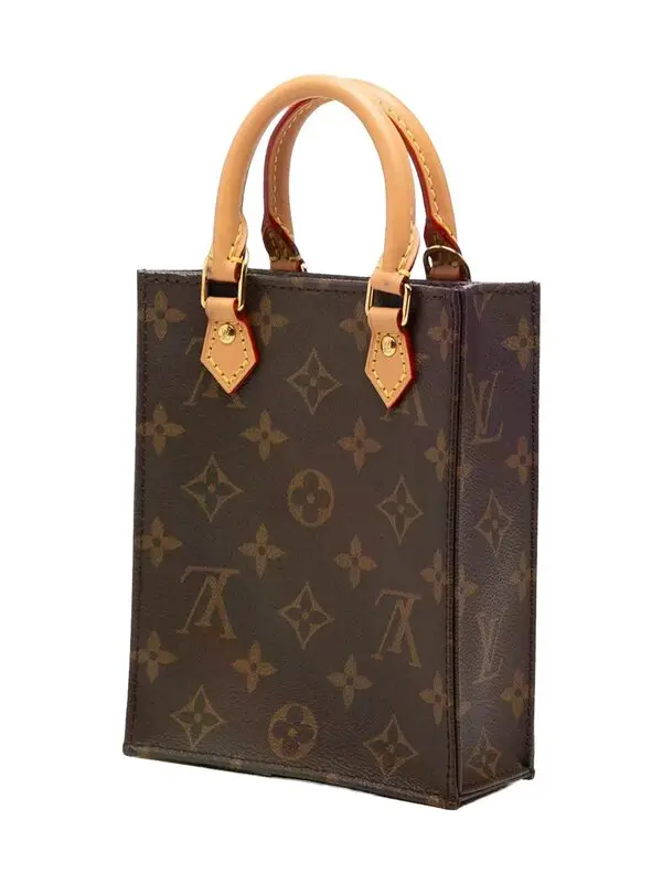 LOUIS VUITTON 2021 Monogram Petit Sac Plat Satchel - Brown