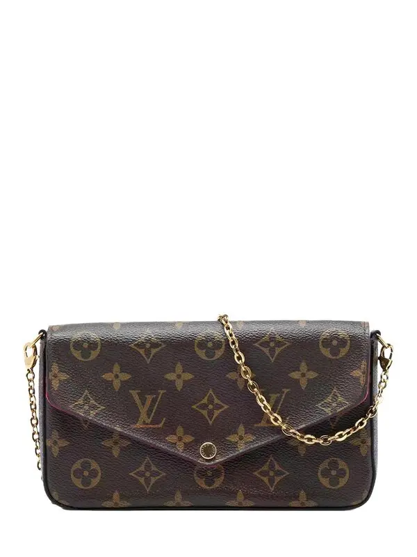LOUIS VUITTON 2019 Monogram Pochette Felicie Crossbody Bag - Brown