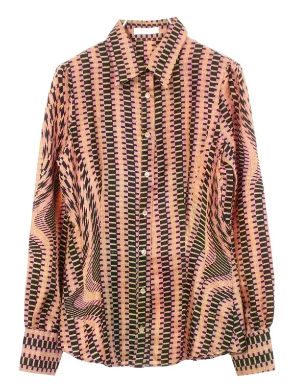 Prada 2010s Geometric-print Silk Shirt - Pink