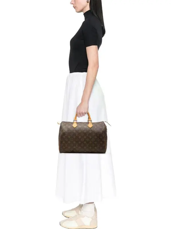 LOUIS VUITTON 2002 Monogram Speedy 35 Boston Bag - Brown